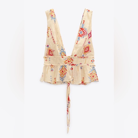 Zara | Tops | Zara Print Crop Top | Poshmark